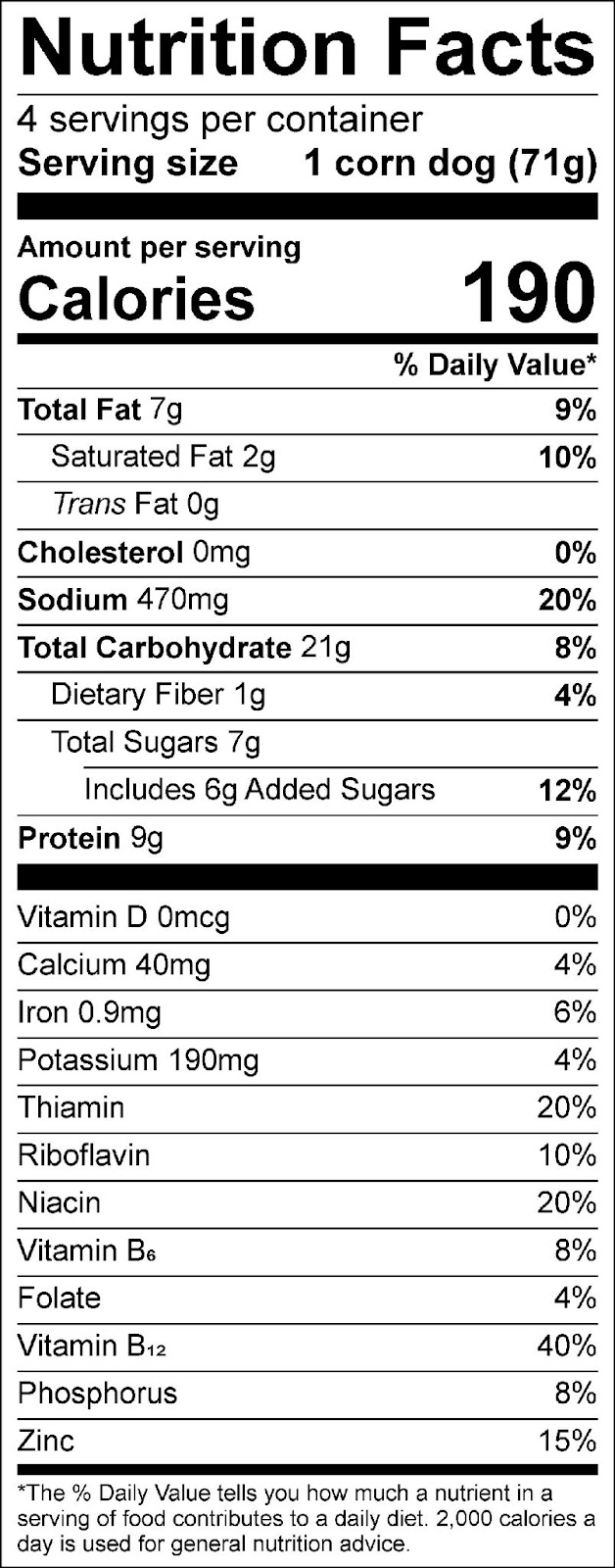 What are the nutrition facts for Impossible® Corn Dogs Meat From Plants ...